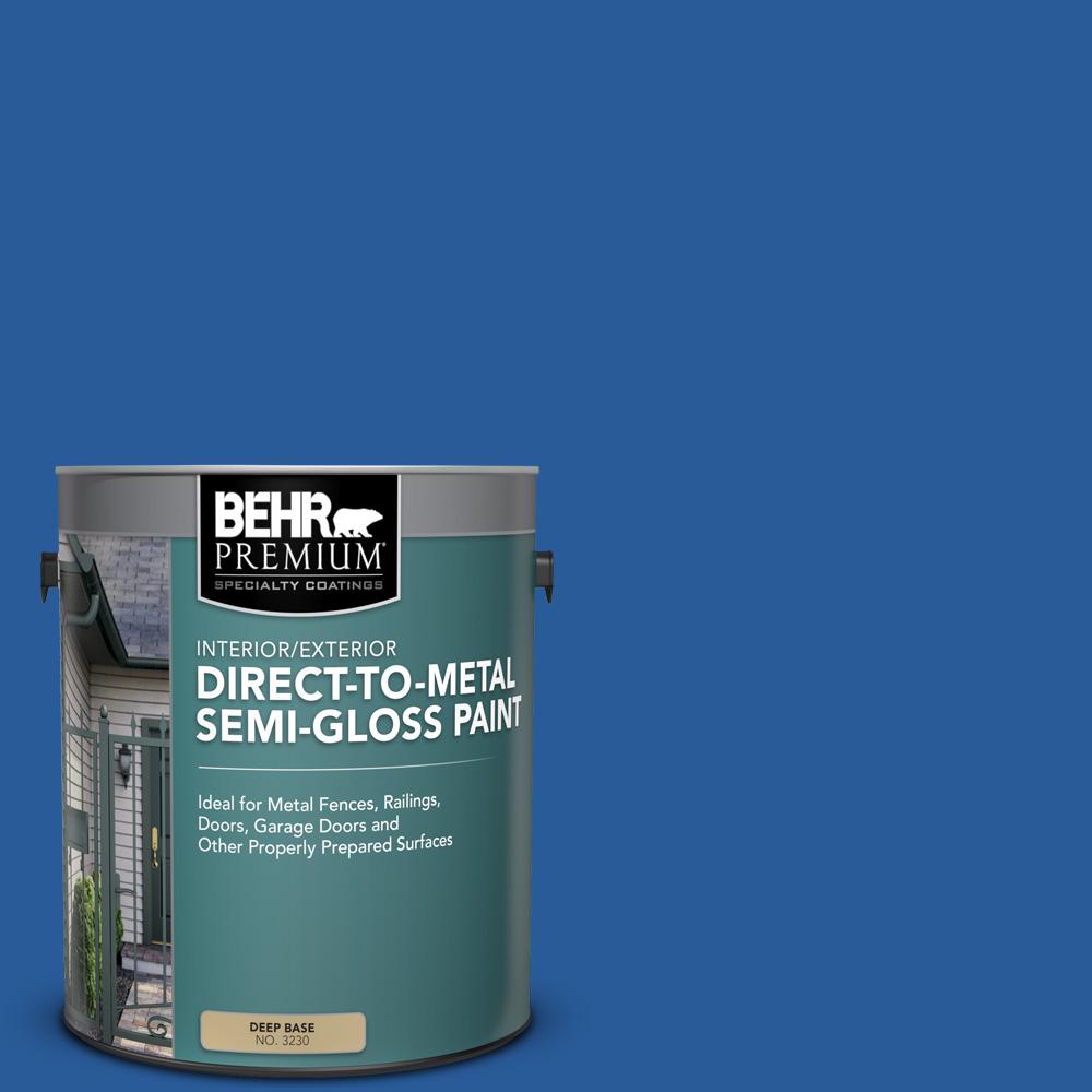 BEHR PREMIUM 1 gal. #P510-7 Beacon Blue Semi-Gloss Direct to Metal ...