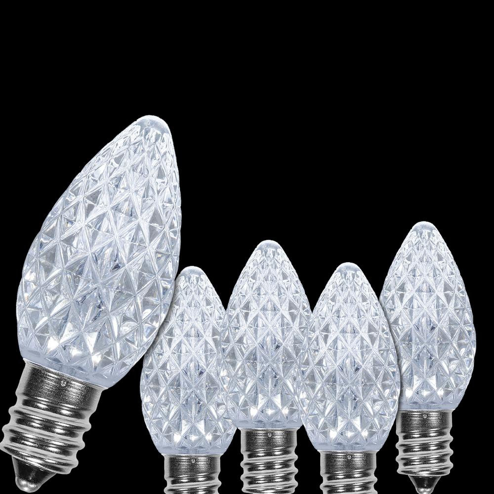 Wintergreen Lighting Opticore C7 Led Cool White Faceted Christmas Light