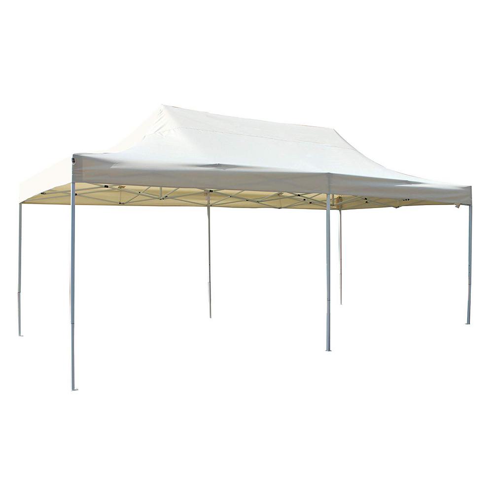 ALEKO 10 ft. x 20 ft. Cream Canopy Tent-GZF10X20BG-HD - The Home Depot