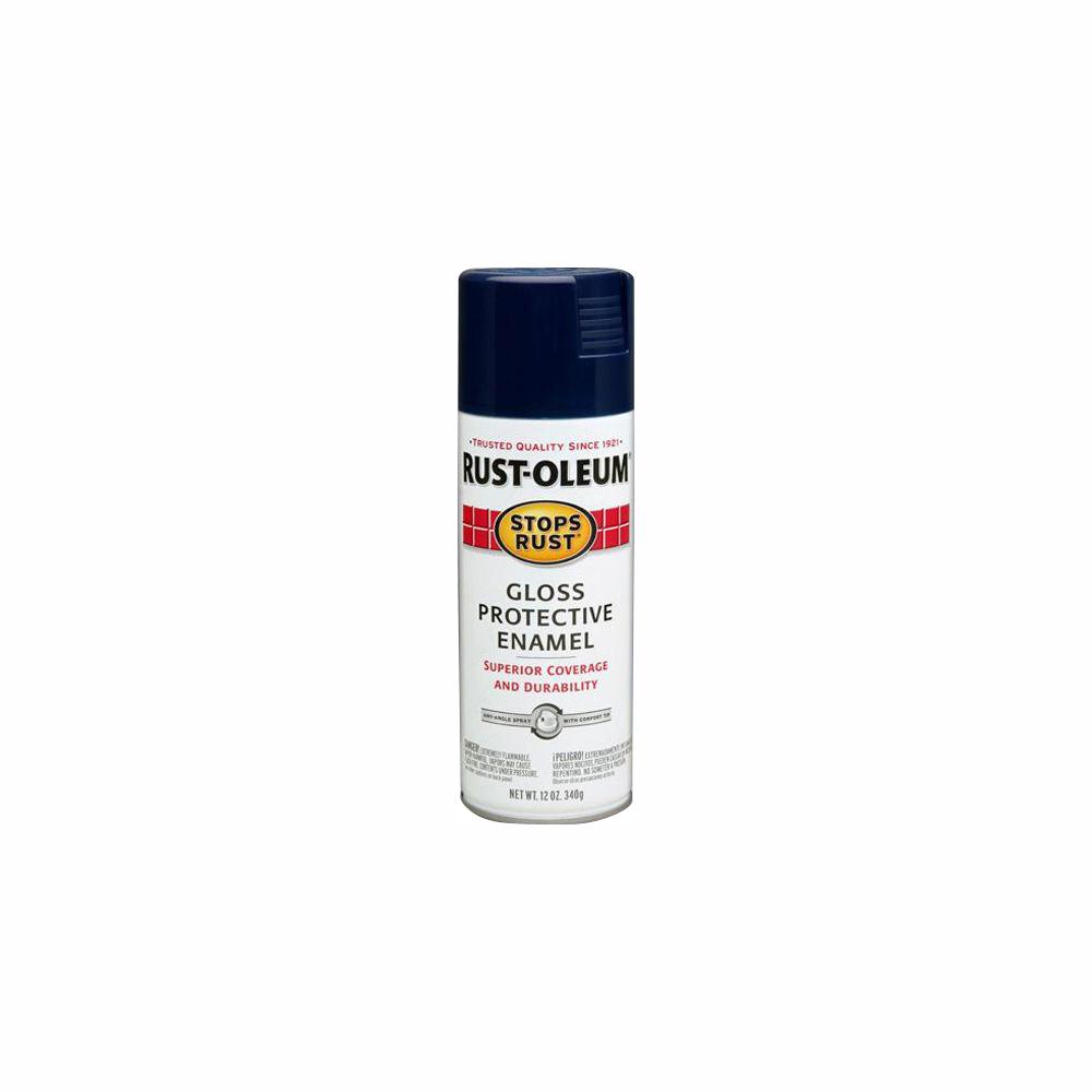 Rust-Oleum Stops Rust 12 oz. Protective Enamel Gloss Navy Blue Spray ...