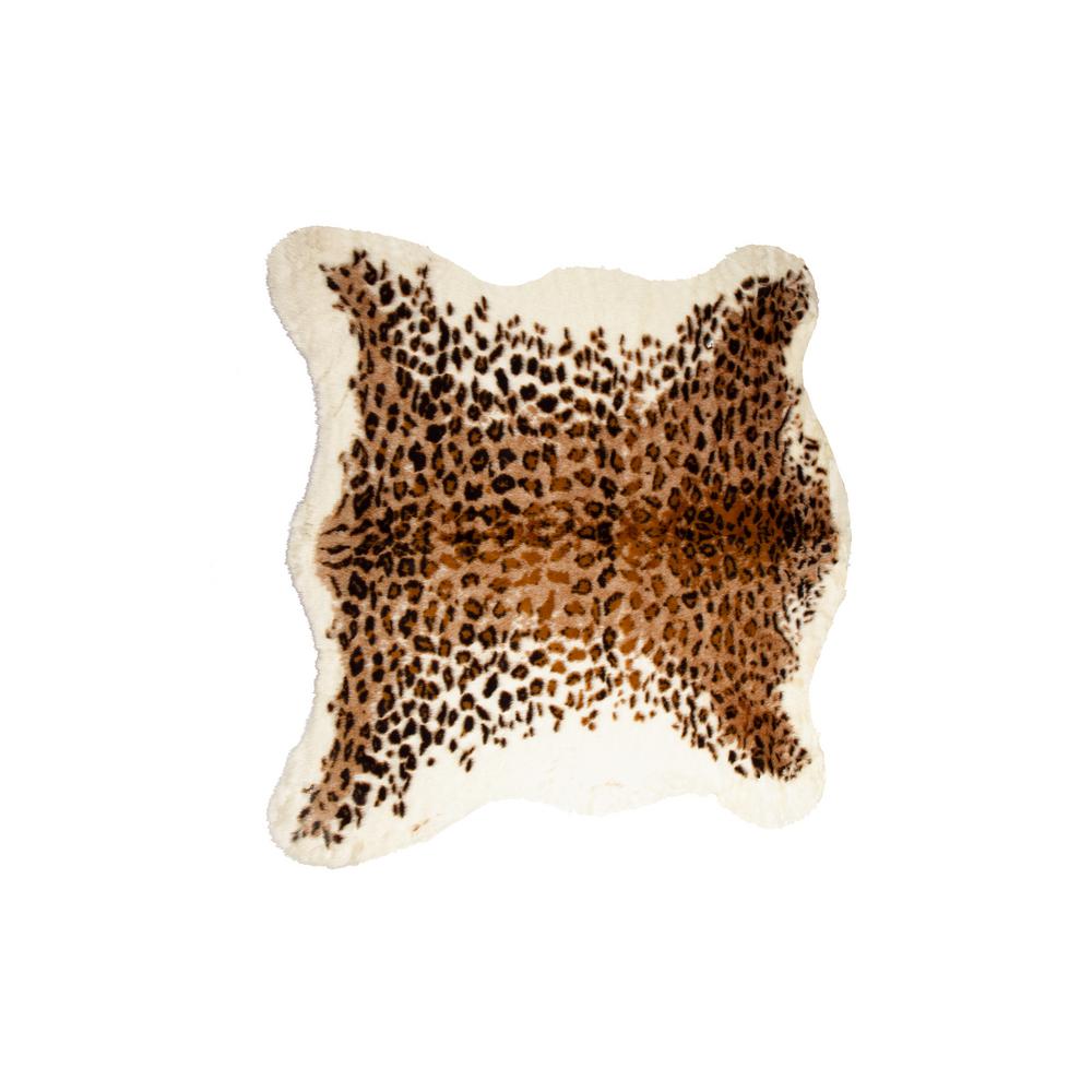 LUXE L 100% FAUX FUR Faux El Paso Leopard 4. 25 ft. x 5 ft. Cowhide Rug ...