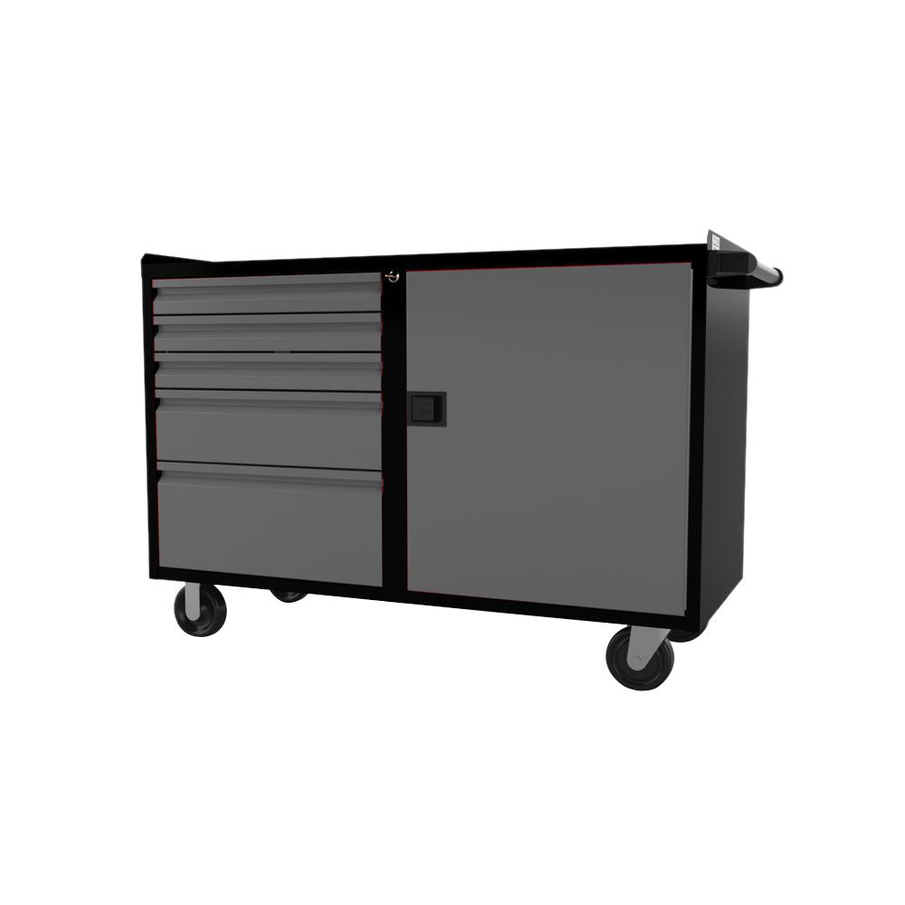 36 in. H x 48 in. W x 21 in. D Work Bench Cabinet 1-Door/5-Drawers in ...