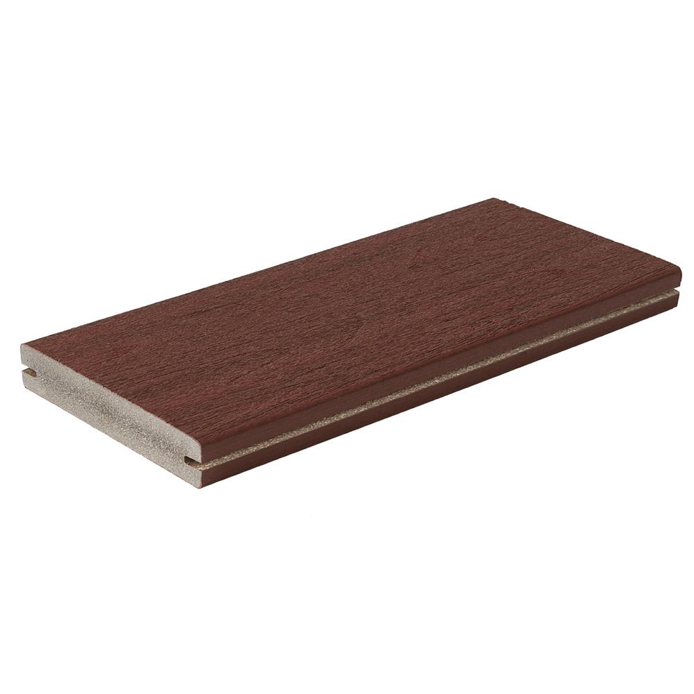 Fiberon Symmetry 1 in. x 5-2/5 in. x 1 ft. Cinnabar Grooved Edge Capped ...