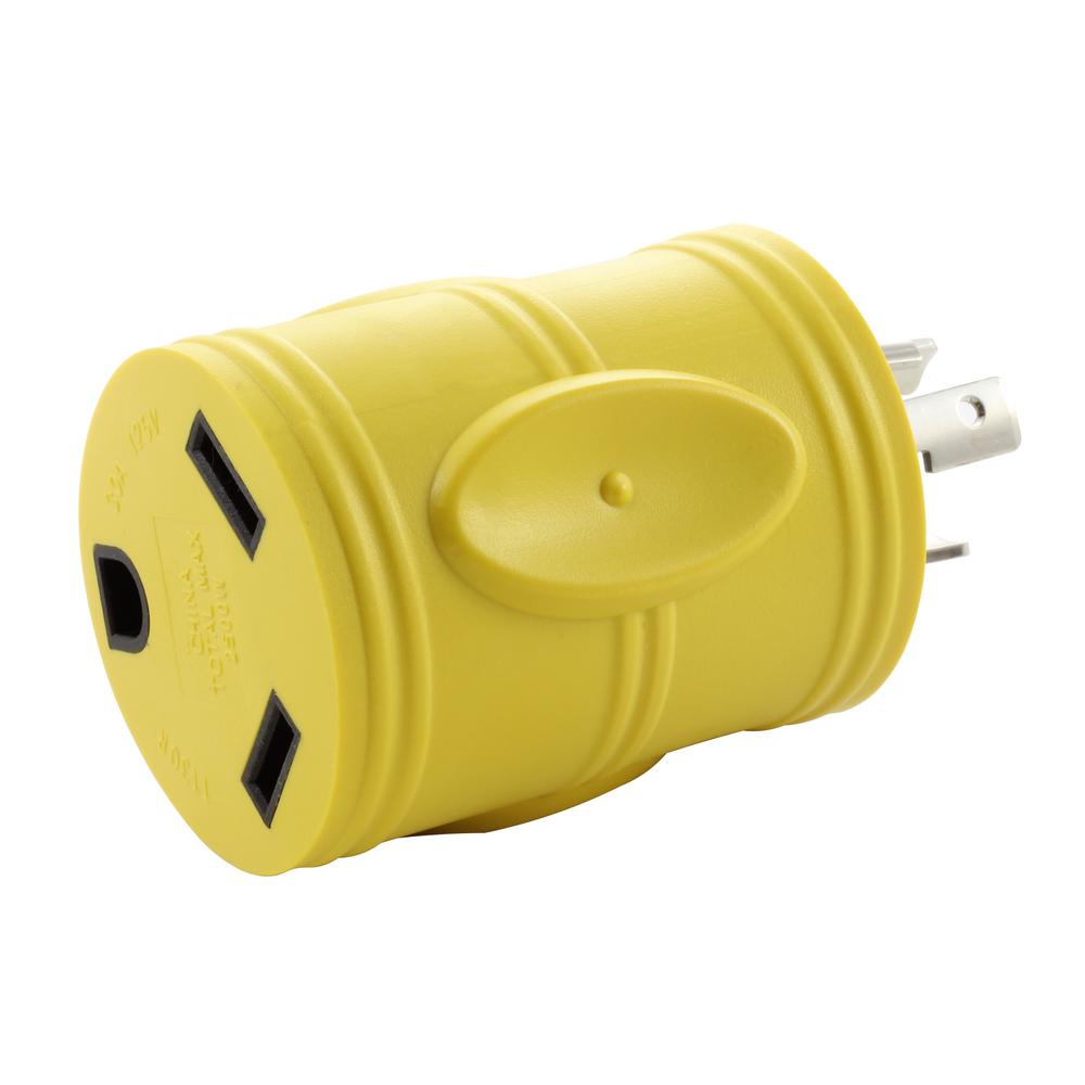 AC WORKS RV Generator Adapter NEMA L5-30P 30 Amp 125-Volt Locking Plug ...