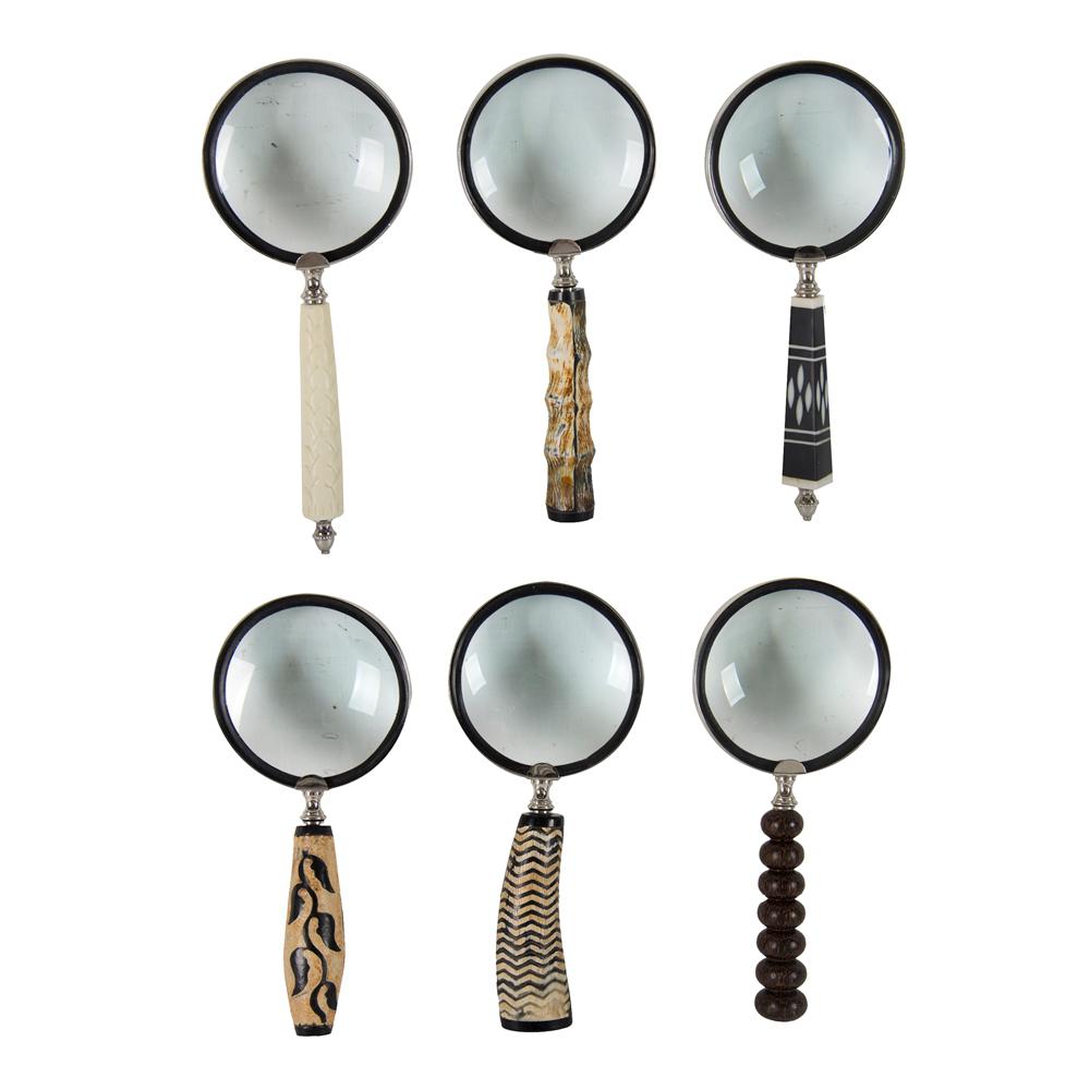 A And B Home Hatton Meryl Brown Magnifying Glasses Set Of 6 37241 The Home Depot