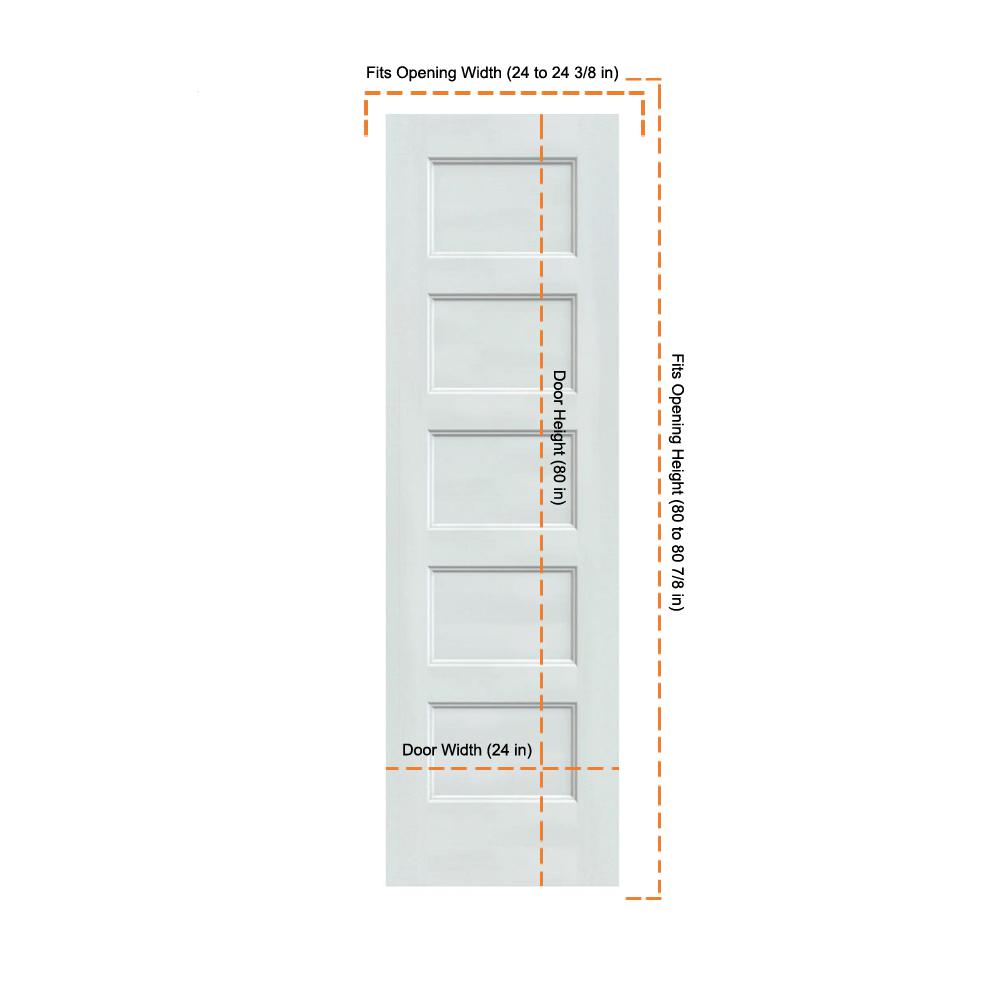 JELD-WEN 24 in. x 80 in. Conmore Light Grey Paint Smooth Solid Core ...
