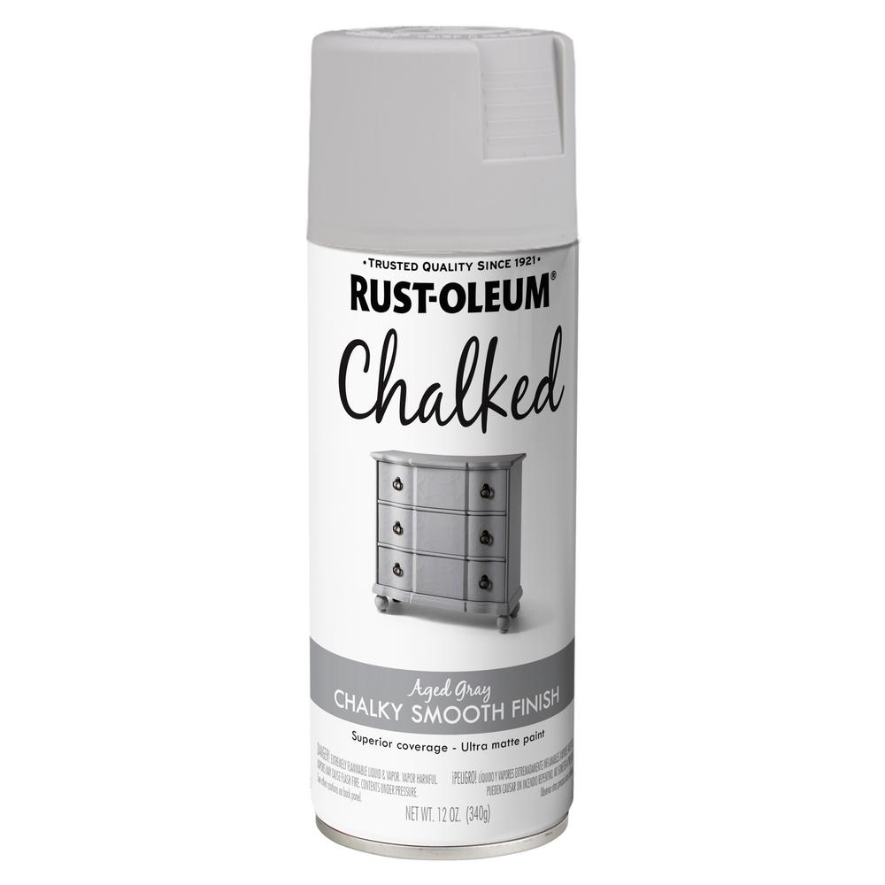 Rust-Oleum 12 oz. Chalked Aged Gray Ultra Matte Spray Paint (6 Pack ... Rust-Oleum 12 oz. Chalked Aged Gray Ultra Matte Spray Paint (6 Pack ...