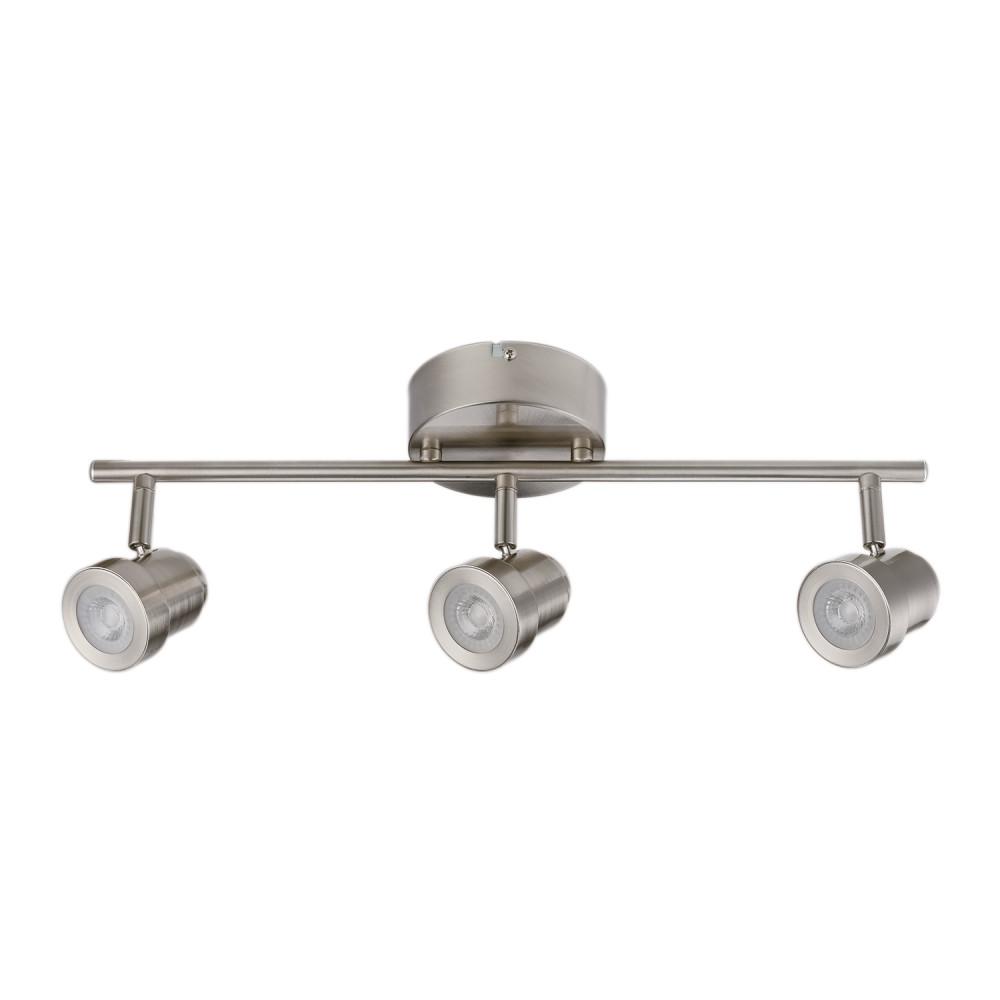 Globe Electric Hunter Collection 3-Light Brushed Nickel Track Lighting ...