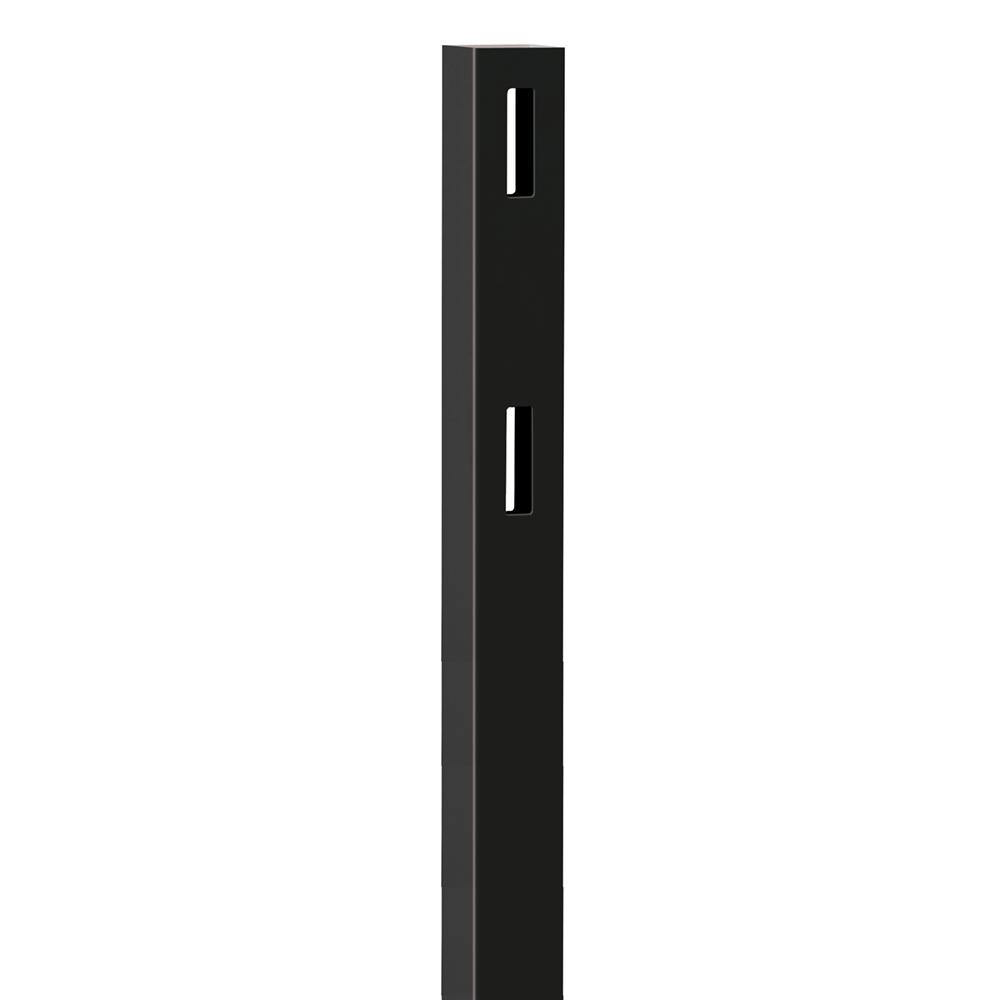 Veranda 5 in. x 5 in. x 5 ft. Black Vinyl Ranch 2-Rail Corner Post ...