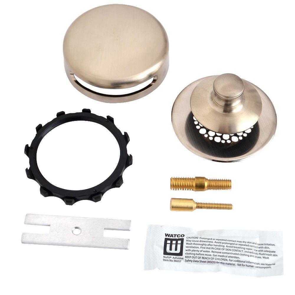Watco Universal NuFit Push Pull Bathtub Stopper with Grid Strainer, 1 ...