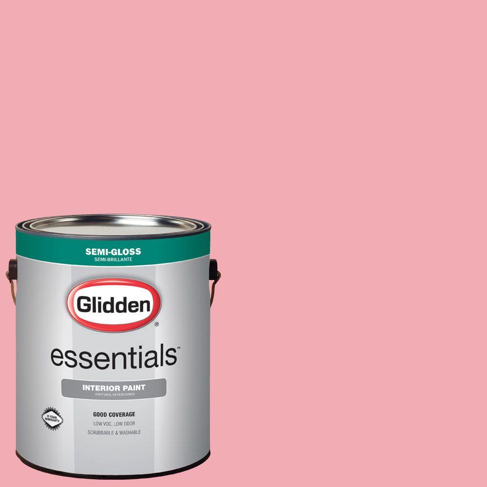 Glidden Essentials 1 gal. #HDGR45 Pink Flamingo Semi-Gloss Interior ...