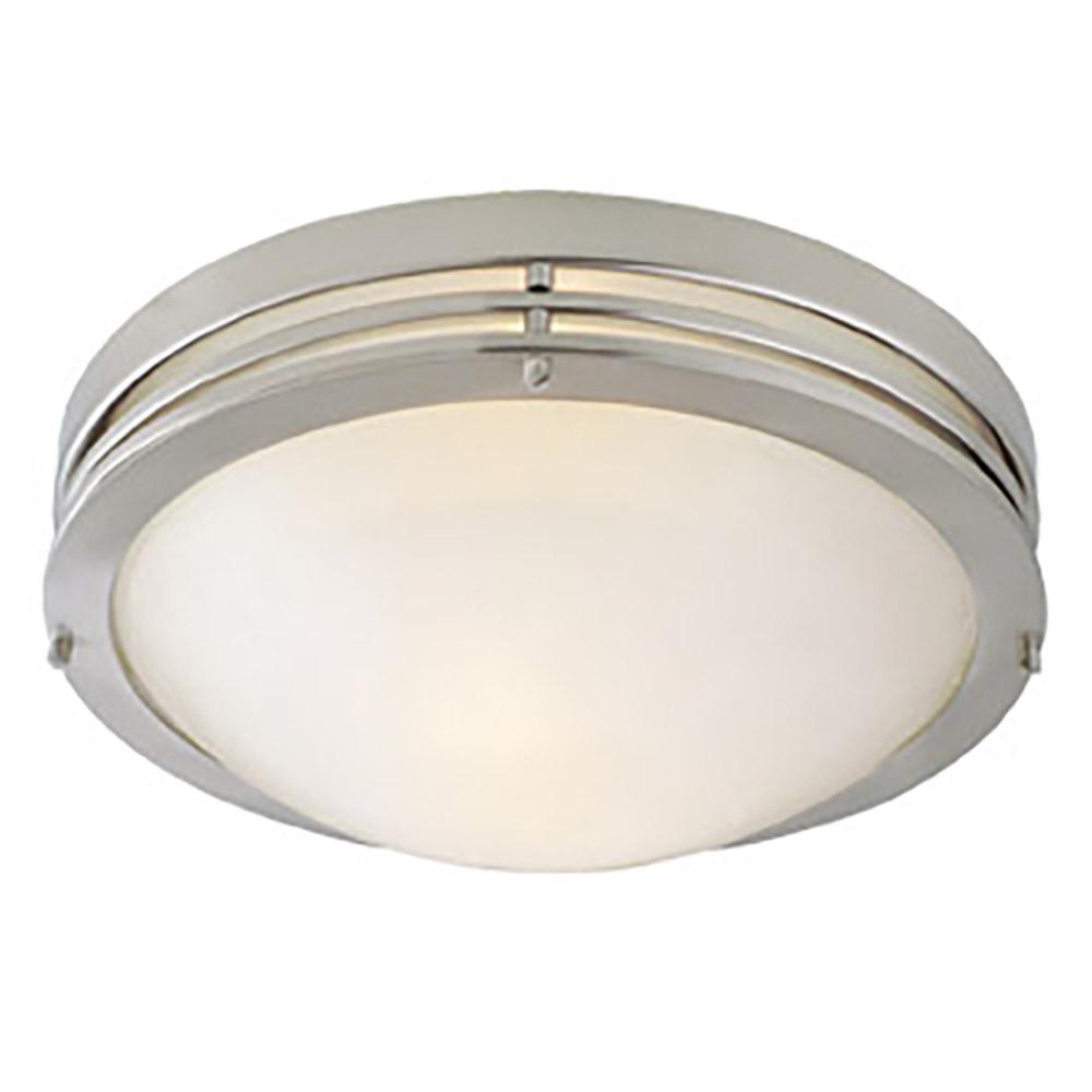 Design House 2-Light Satin Nickel Ceiling Light with Alabaster Glass ...