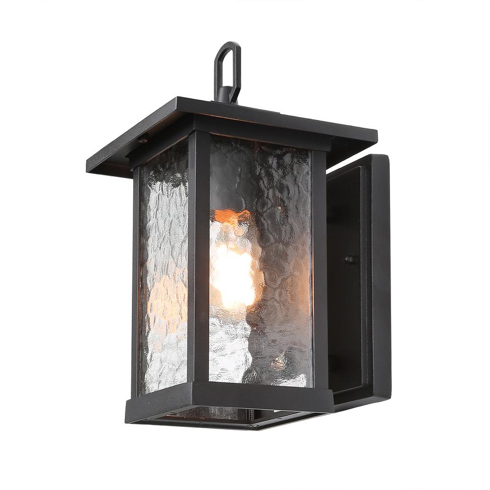 LNC Elar 1-Light Black Outdoor Wall Lantern Sconce-A03501 - The Home Depot