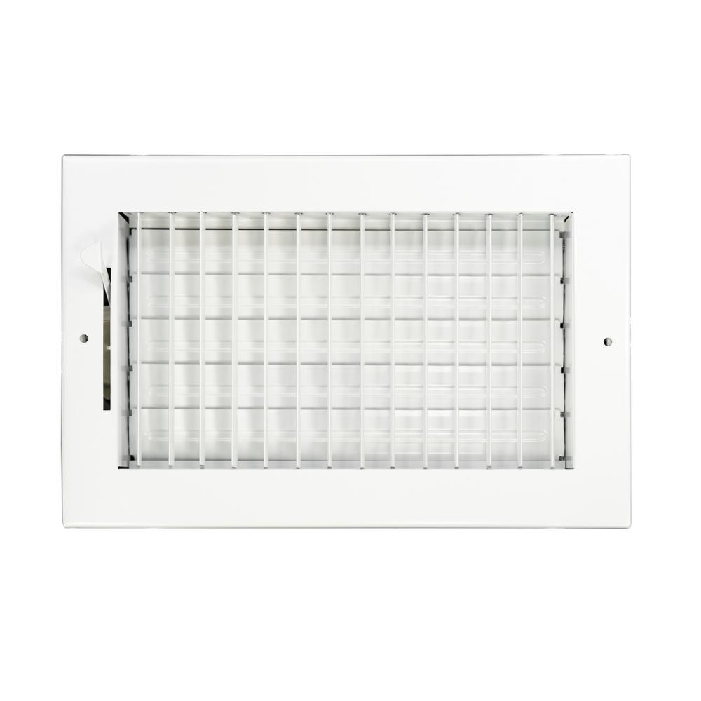 Venti Air 10 in x 6 in Adjustable, Single Deflection, 1 Way Supply ...