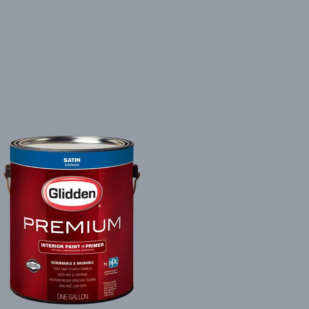 Glidden Premium 1 gal. #HDGCN46U Blue Grey Sky Satin Interior Paint ...