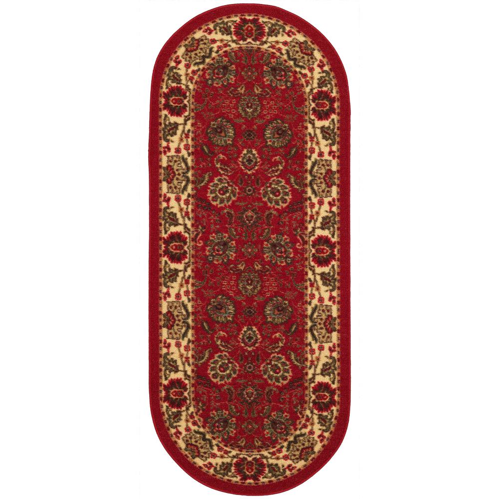 Ottomanson Ottohome Collection Traditional Floral Design Dark Red 2 ft ...
