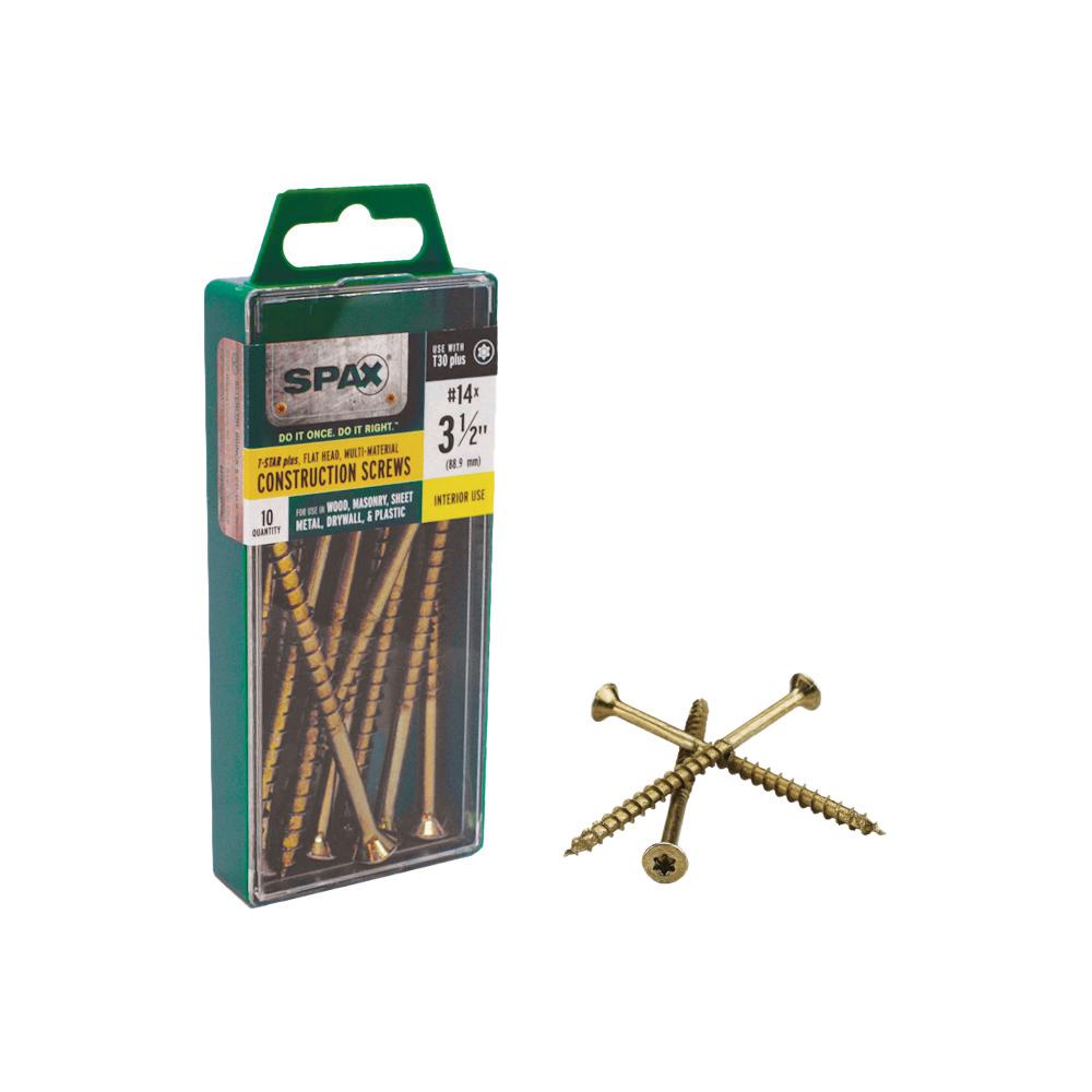 SPAX 14 X 3 1 2 In T Star Drive Flat Head Partial Thread Yellow Zinc