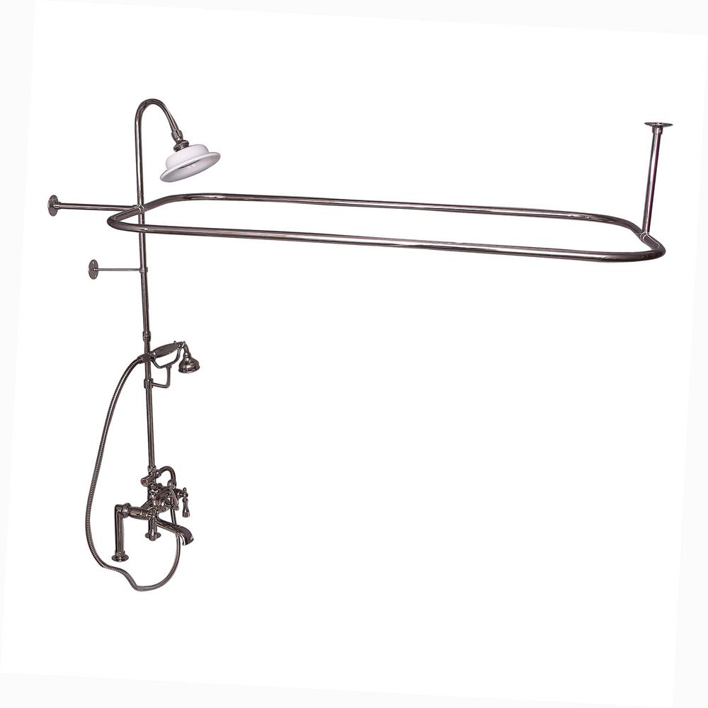 Barclay Products 3-Handle Rim Mounted Claw Foot Tub Faucet with Riser ...
