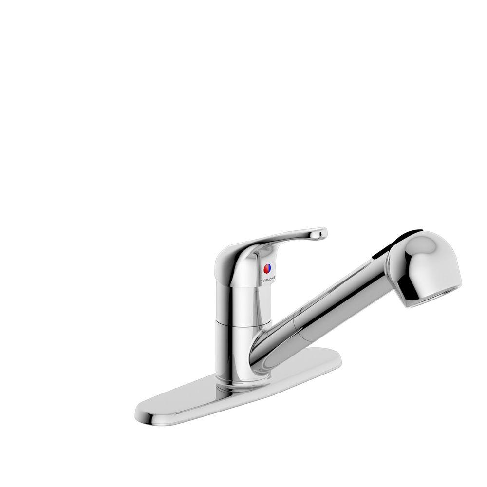 Symmons Unity Single-Handle Pull-Out Sprayer Kitchen Faucet in Chrome ...