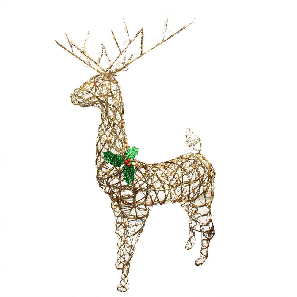 Northlight 48 in. Christmas 3D Glitter Animated Standing Buck Reindeer ...