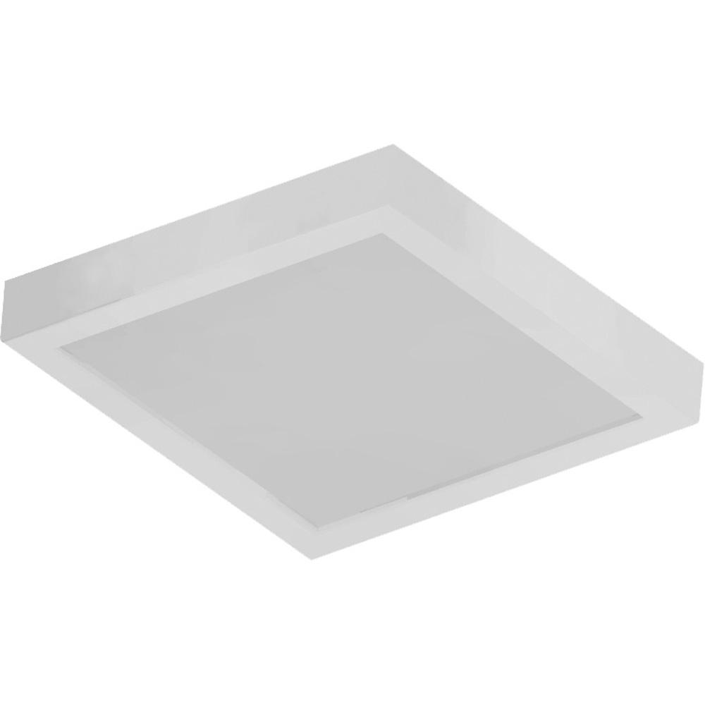 Volume Lighting 10 in. 1-Light White Integrated LED Indoor Mini Square ...