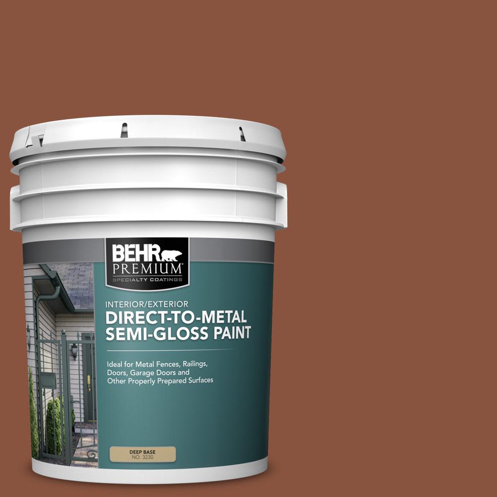 BEHR PREMIUM 5 gal. #S180-7 True Copper Semi-Gloss Direct to Metal ...