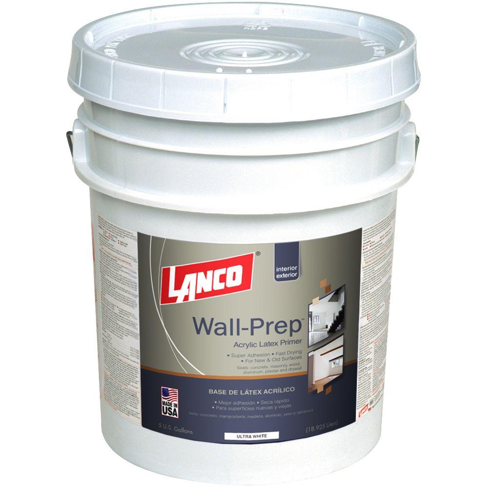 Lanco Wall-Prep 5 gal. Acrylic Latex Ultra White Interior/Exterior ...