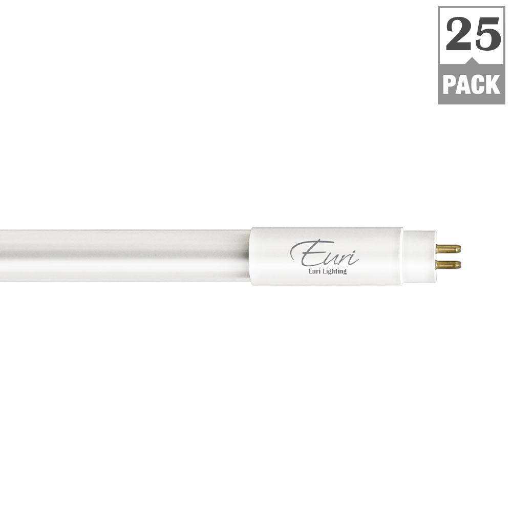 Euri Lighting 24-Watt 4 ft. Linear T5 Hybrid LED Tube Light Bulb (25 ...