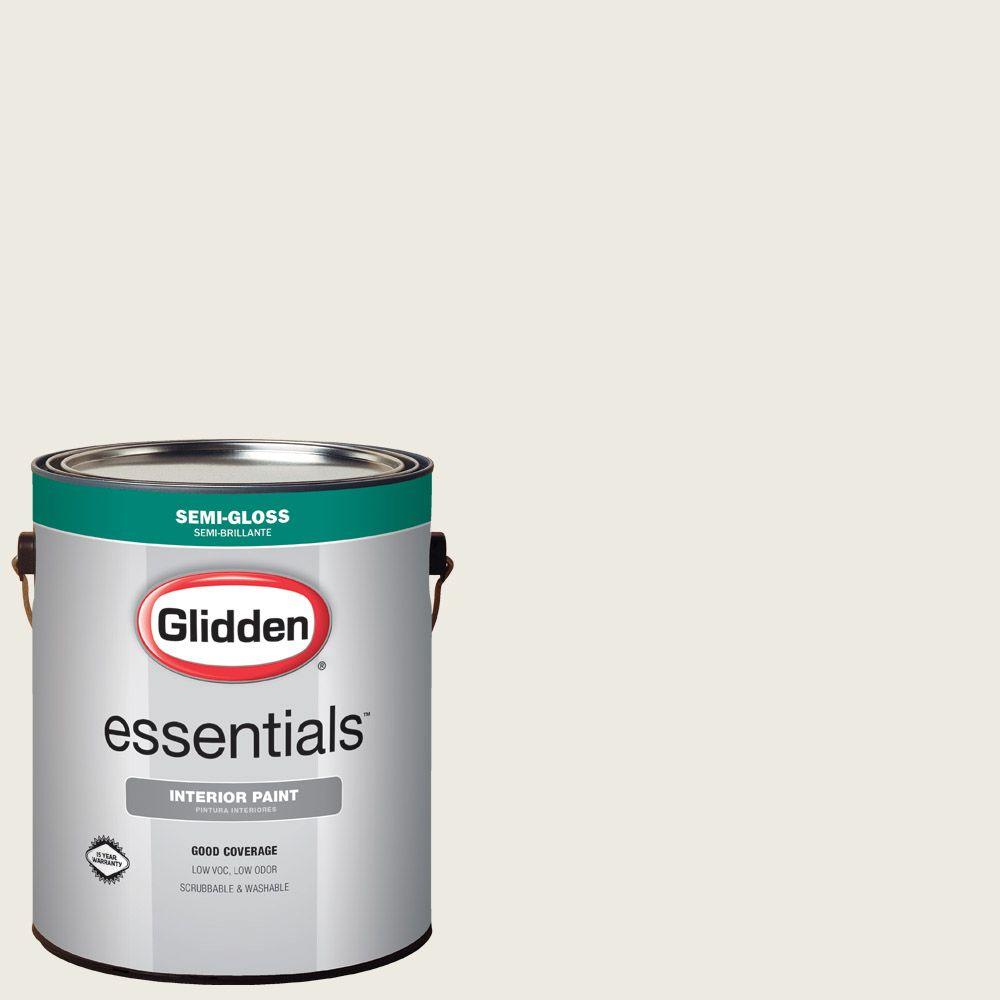 Glidden Essentials 1 gal. #HDGCN03U Wedding White Semi-Gloss Interior ...