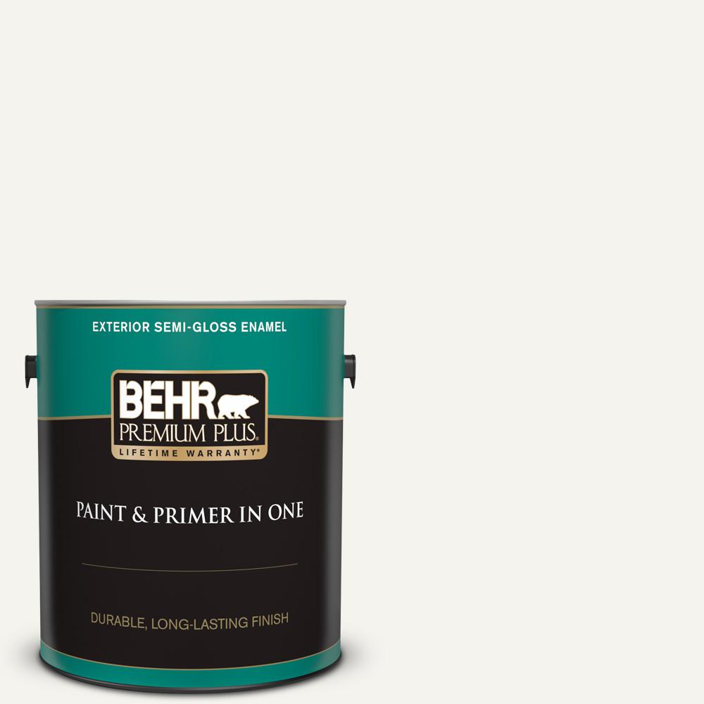 BEHR Premium Plus 1 gal. #YL-W15 Polar Bear Semi-Gloss Enamel Exterior ... BEHR Premium Plus 1 gal. #YL-W15 Polar Bear Semi-Gloss Enamel Exterior ...