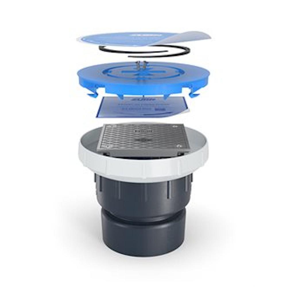 Zurn 5 in. PVC Cleanout with Square Nickel Bronze Cover and 3 in. x 4 ...