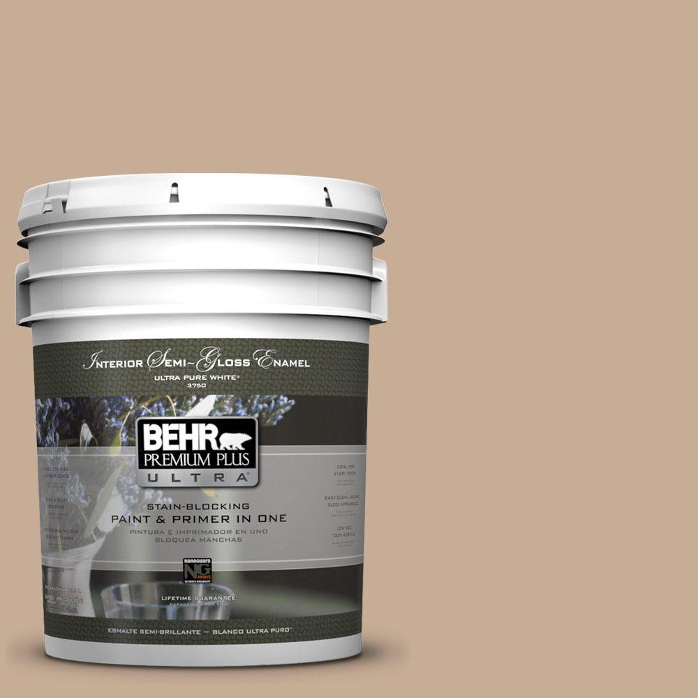 BEHR Premium Plus Ultra 5-gal. #280E-3 Toasted Wheat Semi-Gloss Enamel ...