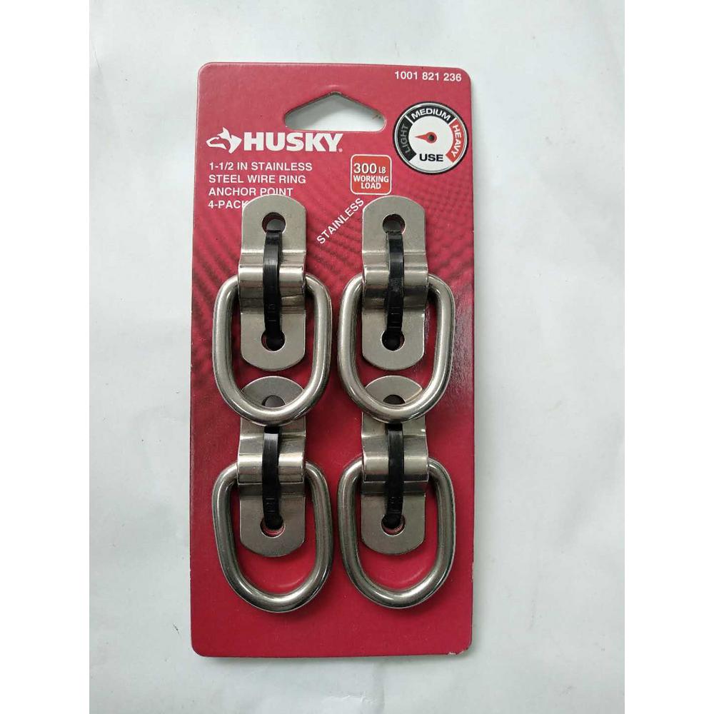 Husky 1-1/2 in. Stainless Wire Ring Anchor Point (4-Pack)-FH1121D - The ...