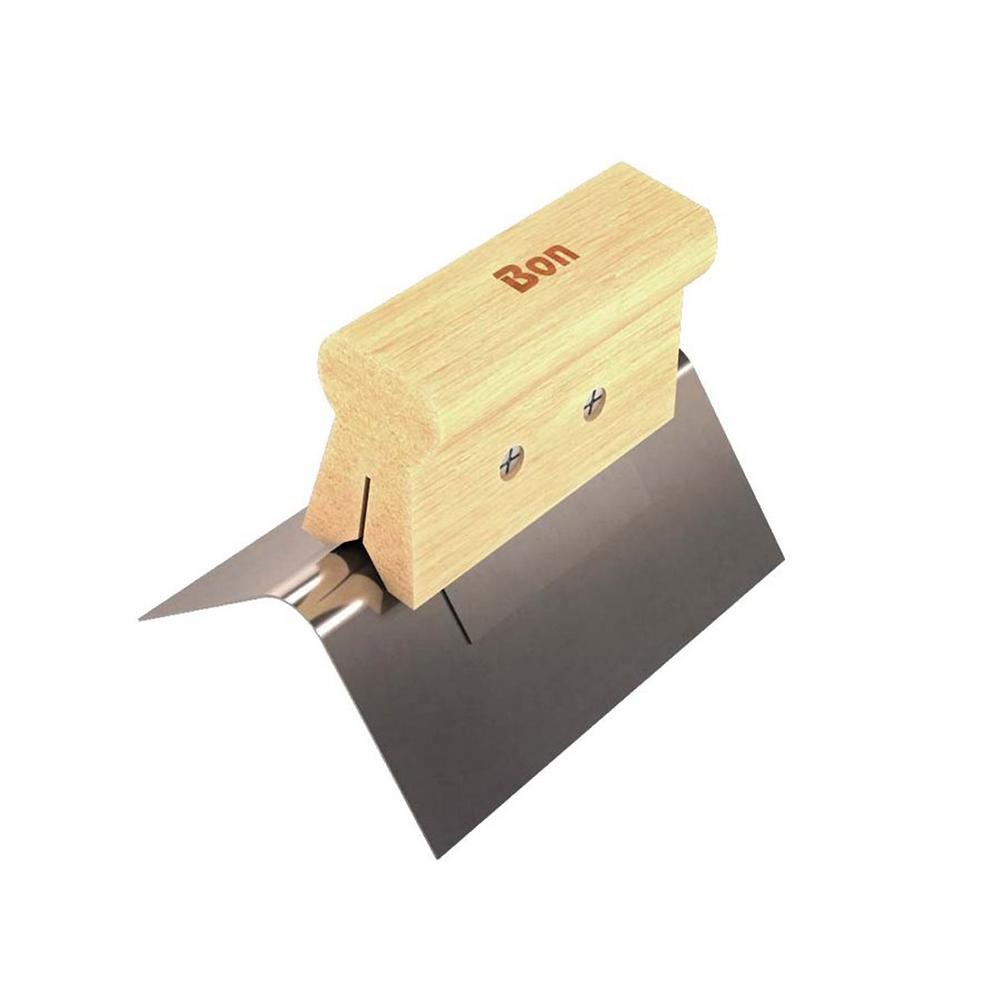 Bon Tool 90-Degree Stainless Steel Outside Corner Tool with Wood Handle ...
