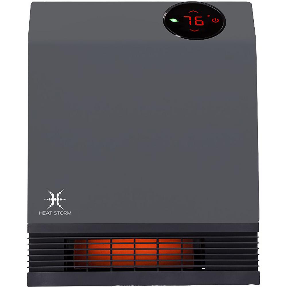 Heat Storm 1,500-Watt Gray Deluxe Indoor Floor to Wall Infrared Heater ...