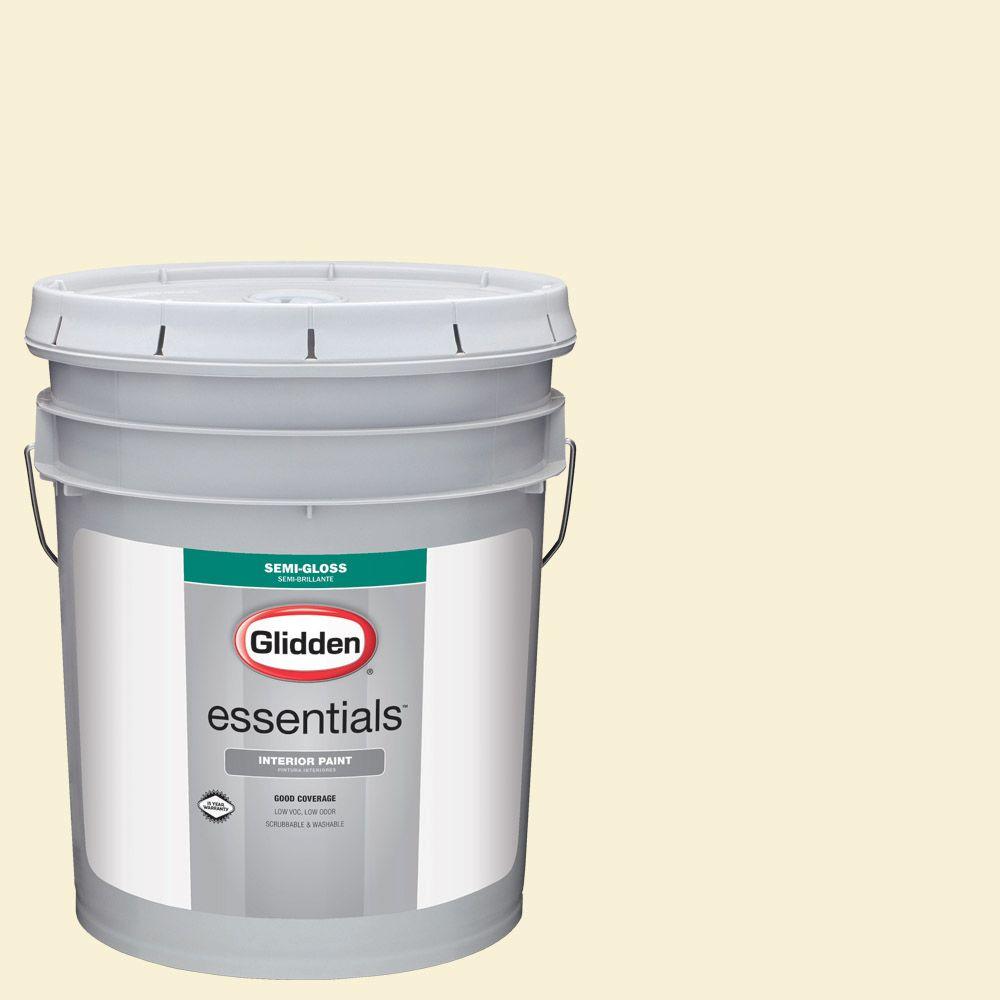 Glidden Essentials 5 gal. #HDGY31U North Star White Semi-Gloss Interior ...