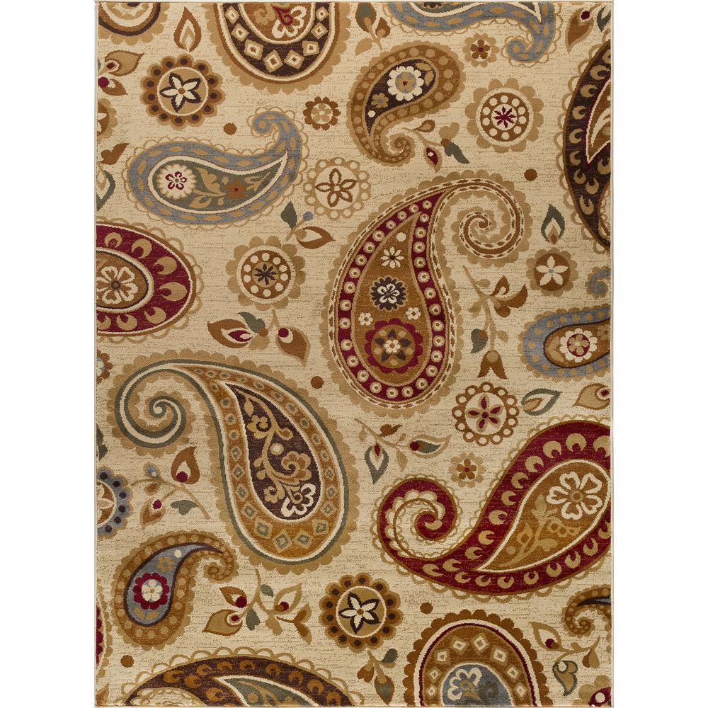 Tayse Rugs Impressions Ivory 8 ft. x 10 ft. Transitional Area Rug-7812 ...