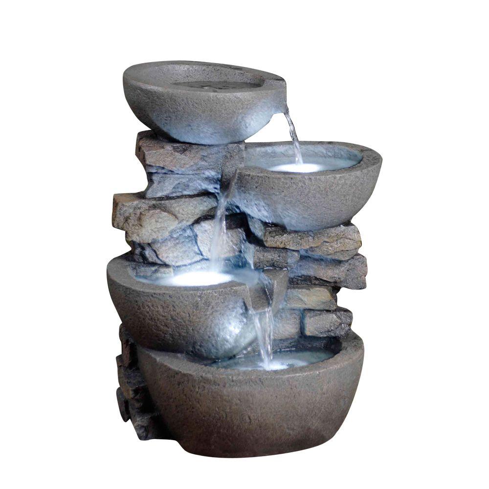 Fountain Cellar Modern Bowls Fountain with LED Lights-FCL059 - The Home ...