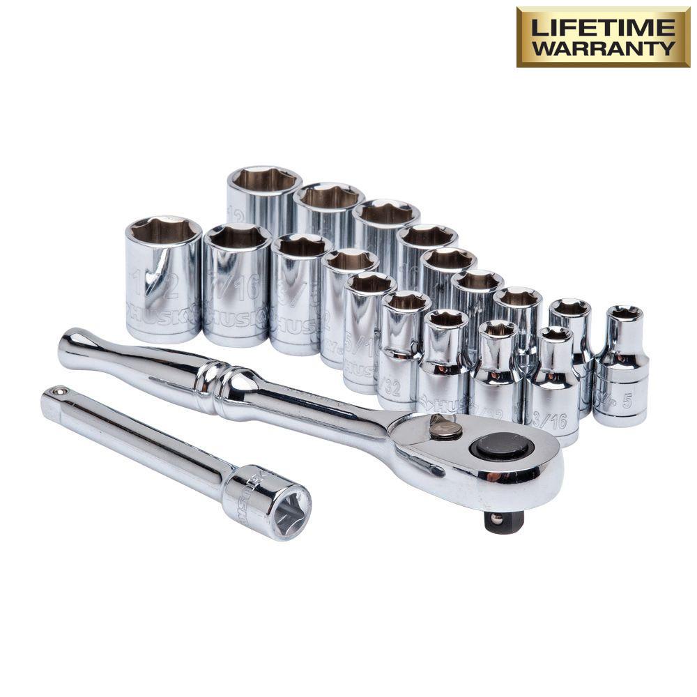 Crescent Pass-Thru Ratchet & SAE and MM Socket Set (20-Piece)-CX6PT20 ...