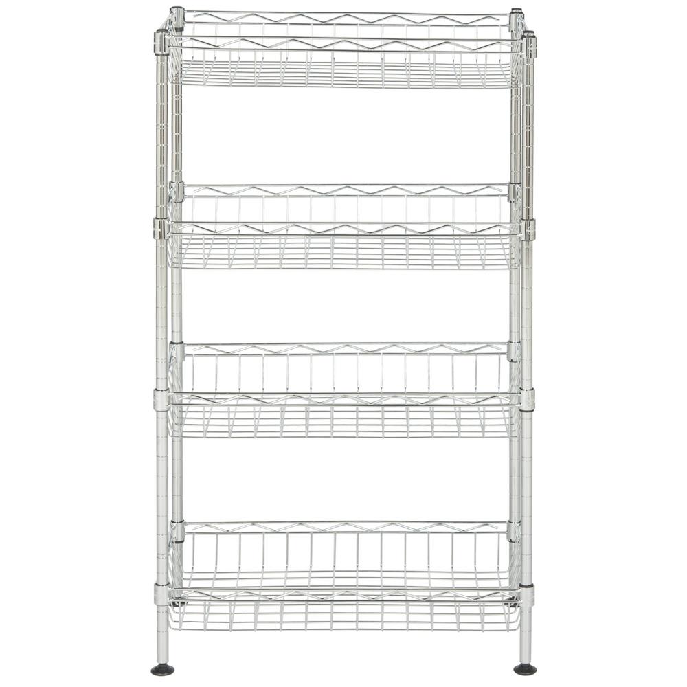Safavieh Gaston Chrome 4-Tier Shelving Rack-HAC1001A - The Home Depot