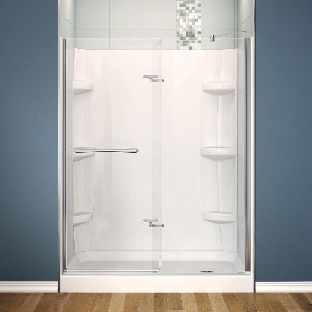MAAX Reveal 30 In X 60 In X 76 1 2 In Alcove Shower Stall In Chrome MAAX Reveal 30 In X 60 In X 76 1 2 In Alcove Shower Stall In Chrome