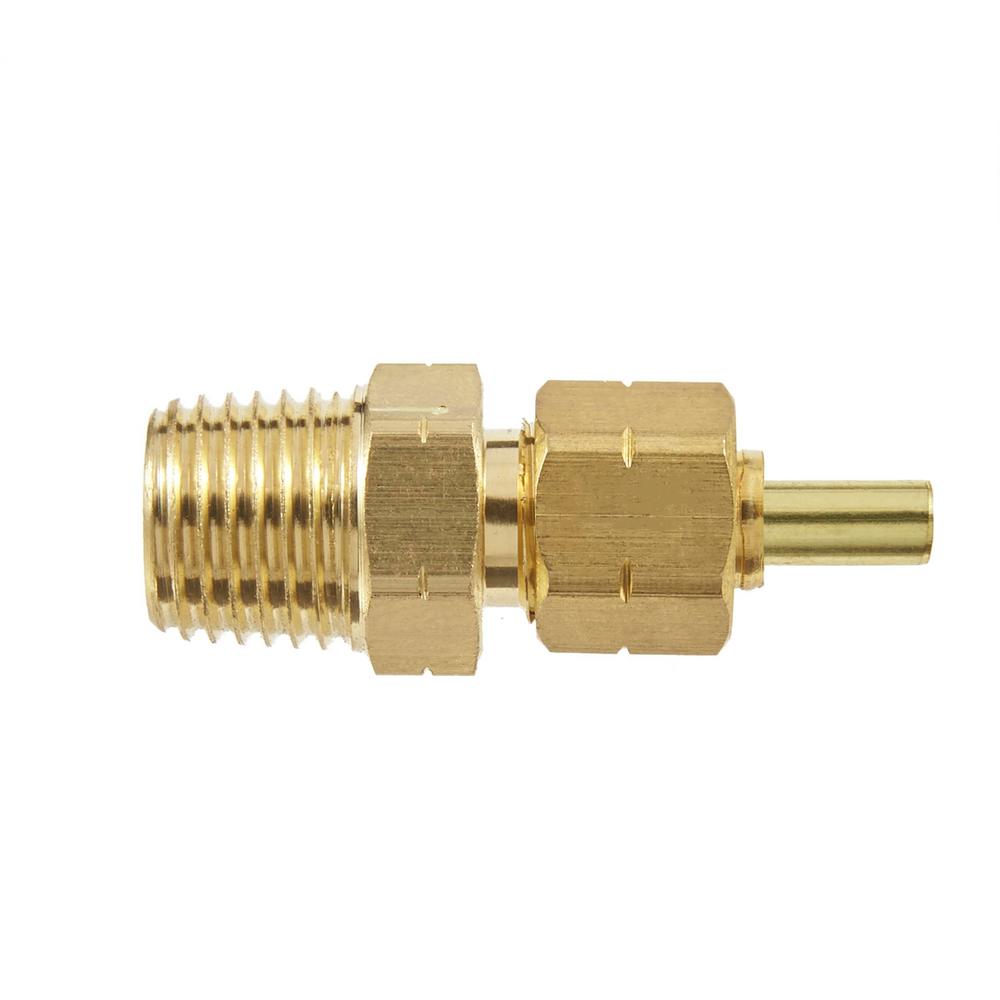 Everbilt 1/4 in. OD Compression x 1/4 in. MIP Brass Adapter Fitting ...