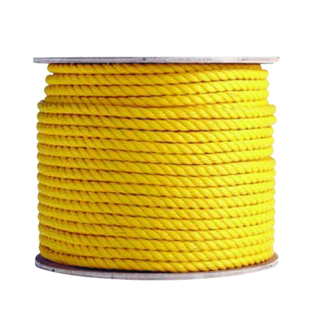BOEN 5/8 in. x 1200 ft. Polypropylene Rope, Yellow-YR-581200 - The Home ...