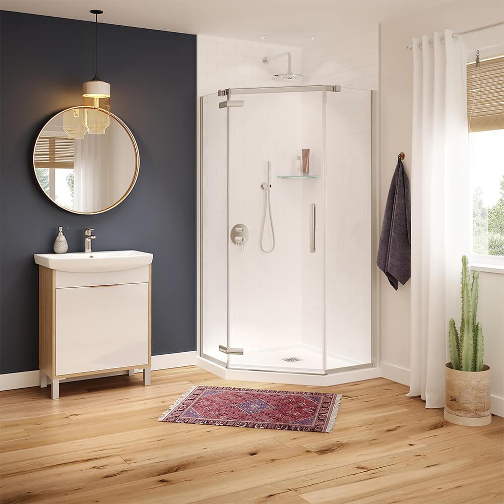 Maax Hana 40 In X 40 In X 75 In Frameless Neo Angle Pivot Shower