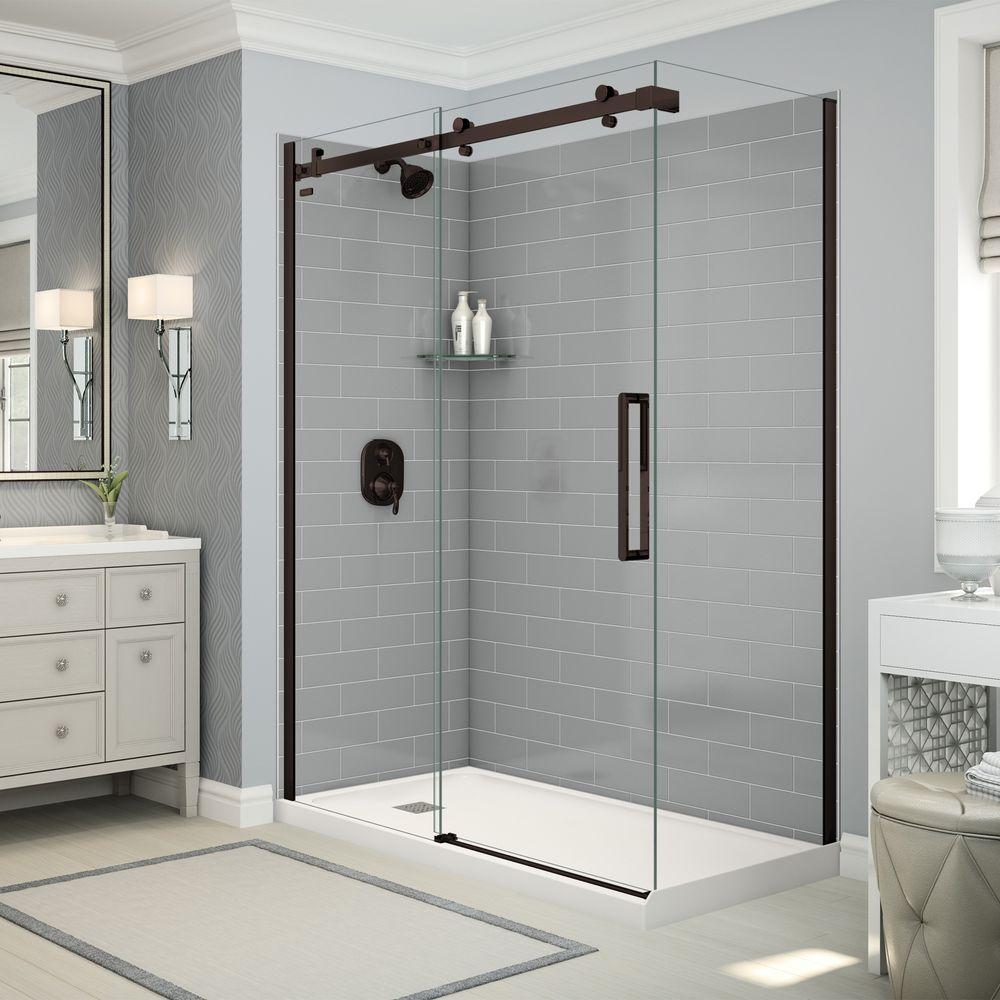 MAAX Utile Metro 32 in. x 60 in. x 83.5 in. Left Drain Corner Shower ...