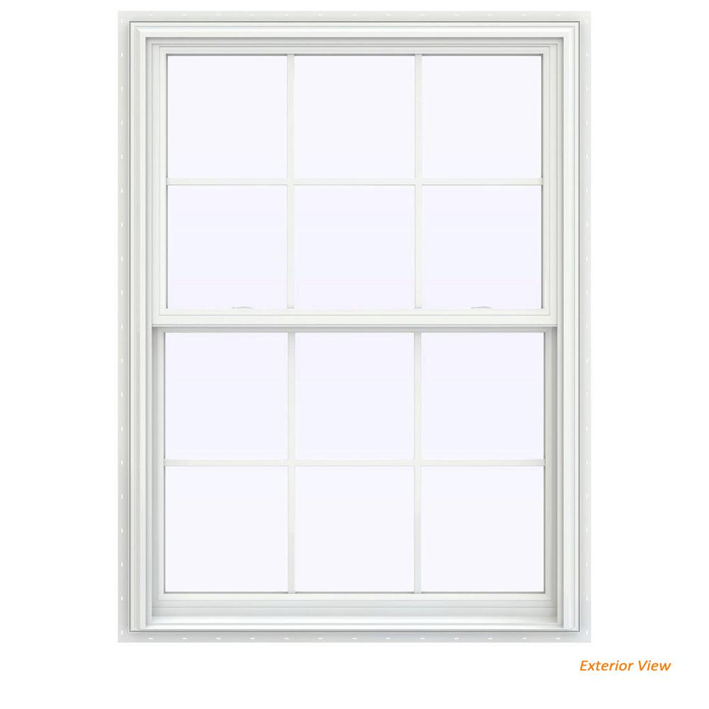 JELD-WEN 39.5 in. x 53.5 in. V-2500 Series White Vinyl Double Hung ...