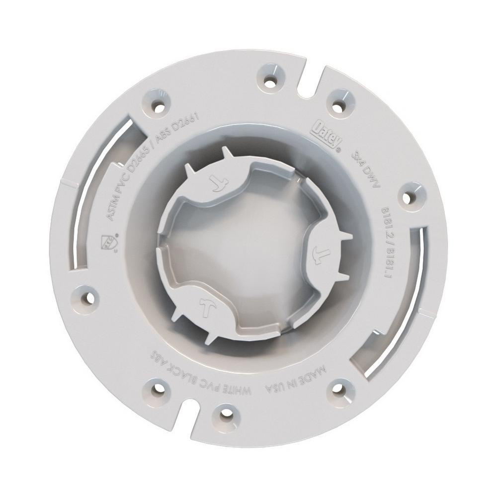 Oatey Fast Set 3 x4 PVC Hub Toilet Flange With Test Cap And Plastic Oatey Fast Set 3 x4 PVC Hub Toilet Flange With Test Cap And Plastic