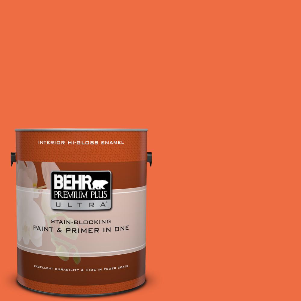 BEHR Premium Plus Ultra 1-gal. #M210-6 Orange Liqueur Semi-Gloss Enamel ...