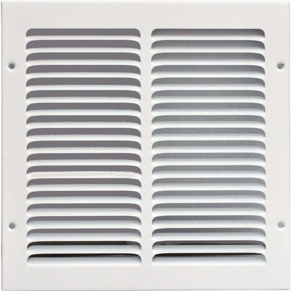SPEEDI-GRILLE 10 in. x 10 in. Return Air Vent Grille, White with Fixed ...