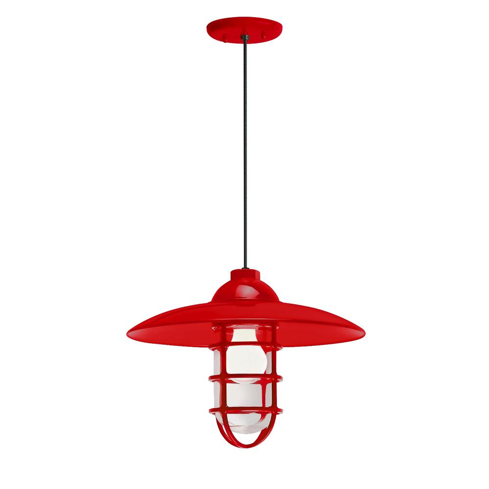 Troy RLM Retro Industrial 13 in. Shade 1-Light Red Finish Pendant ...